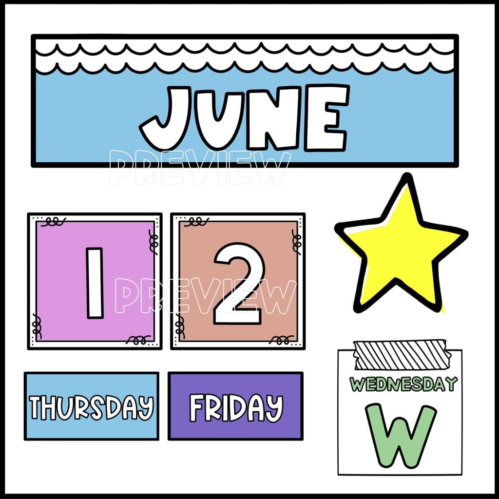 Bright and Simple Classroom Calendar | Confetti & Creativity