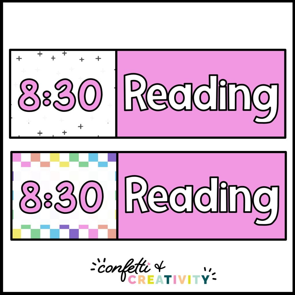 Bright and Simple Schedule Cards | Confetti & Creativity
