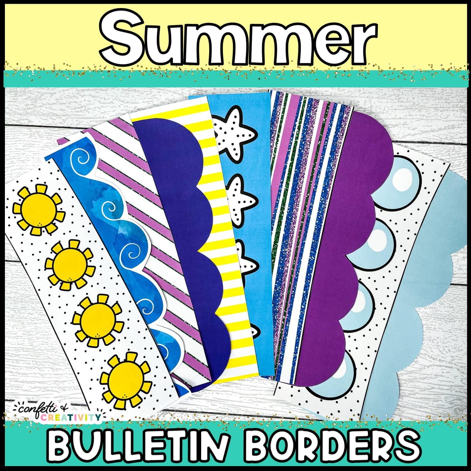 Summer Bulletin Board Borders | Confetti & Creativity