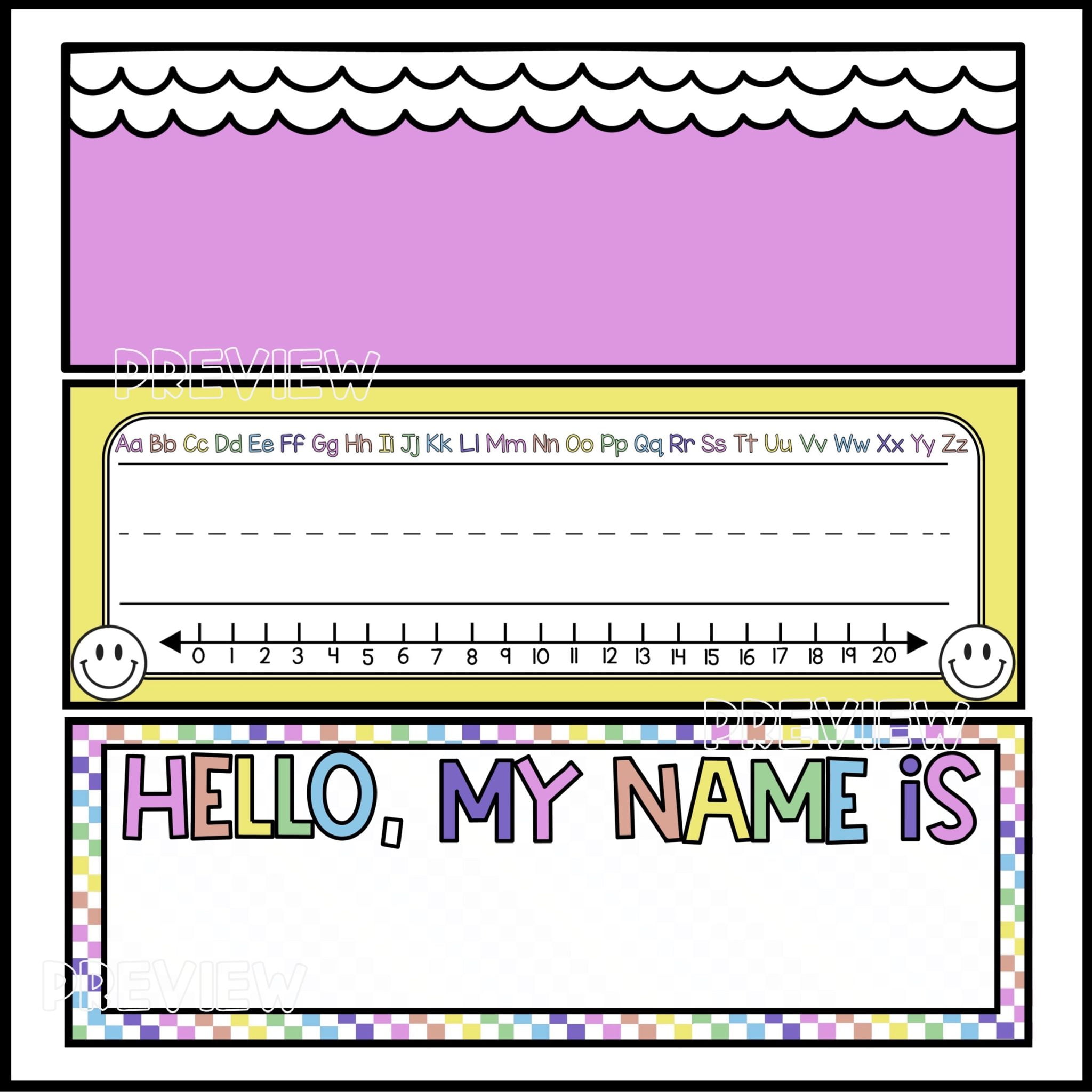 Bright and Simple Student Desk Nameplates | Confetti & Creativity