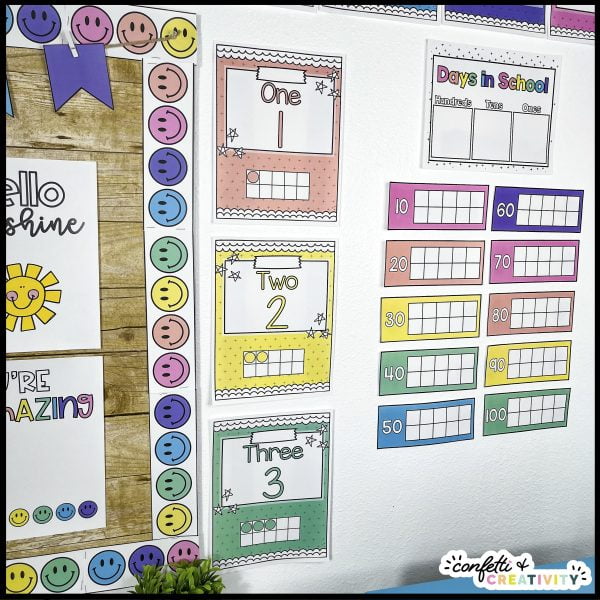 Bright and Simple Ten Frames Posters | Confetti & Creativity