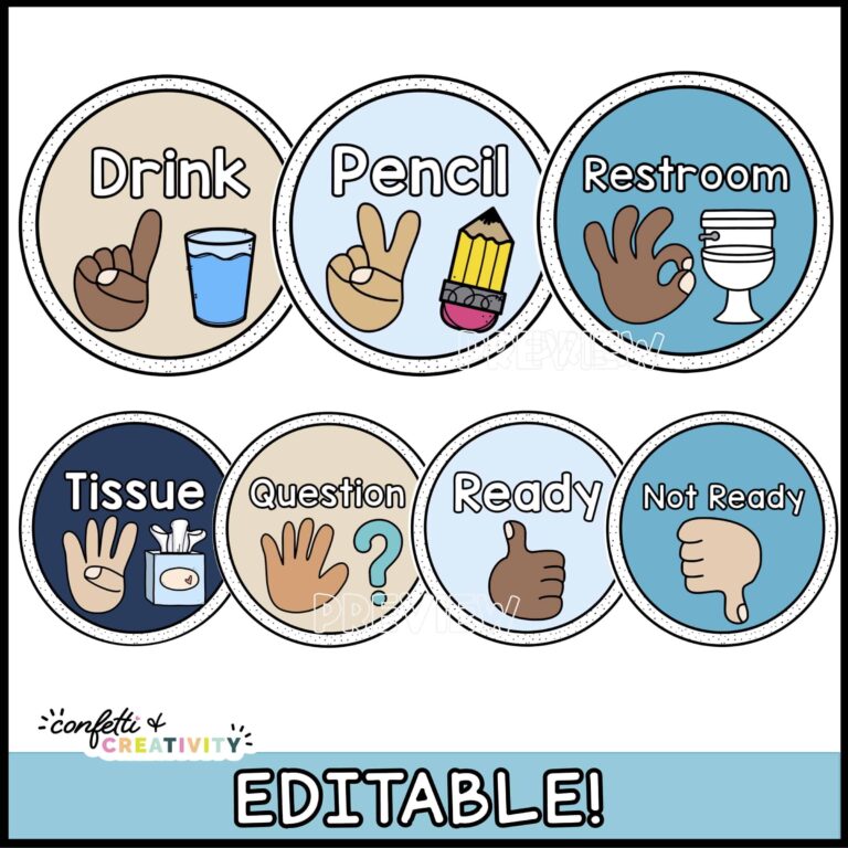 Ocean Classroom Hand Signals | Confetti & Creativity