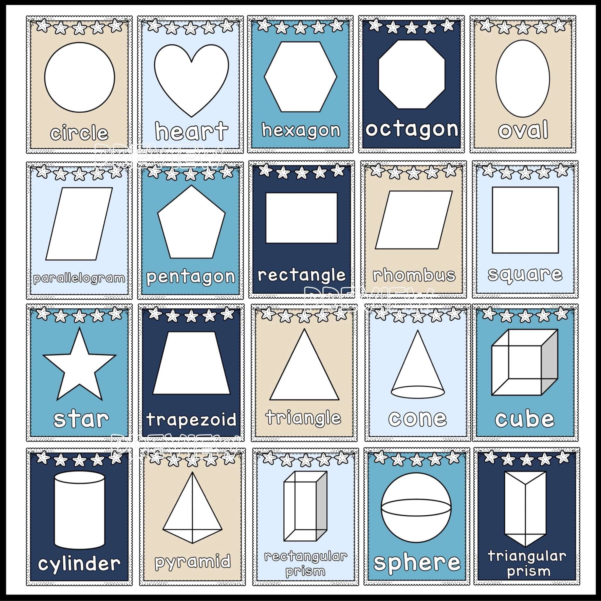 Ocean Shape Posters | Confetti & Creativity
