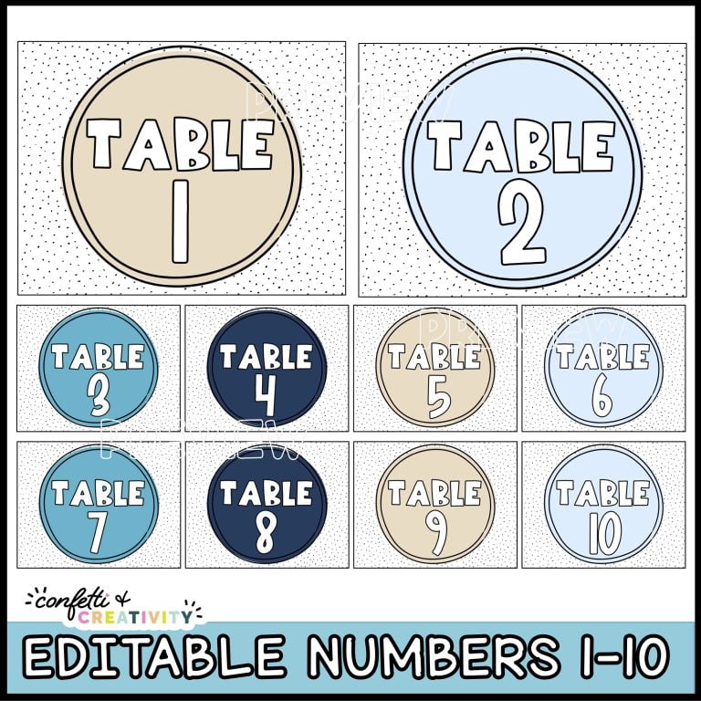 Ocean Table and Group Numbers | Confetti & Creativity