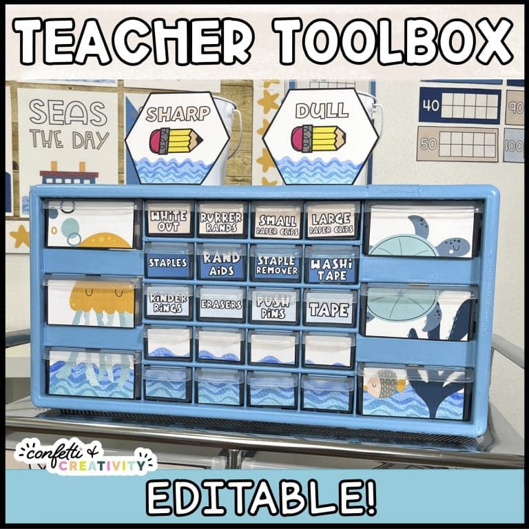 Ocean Teacher Toolbox Labels | Confetti & Creativity