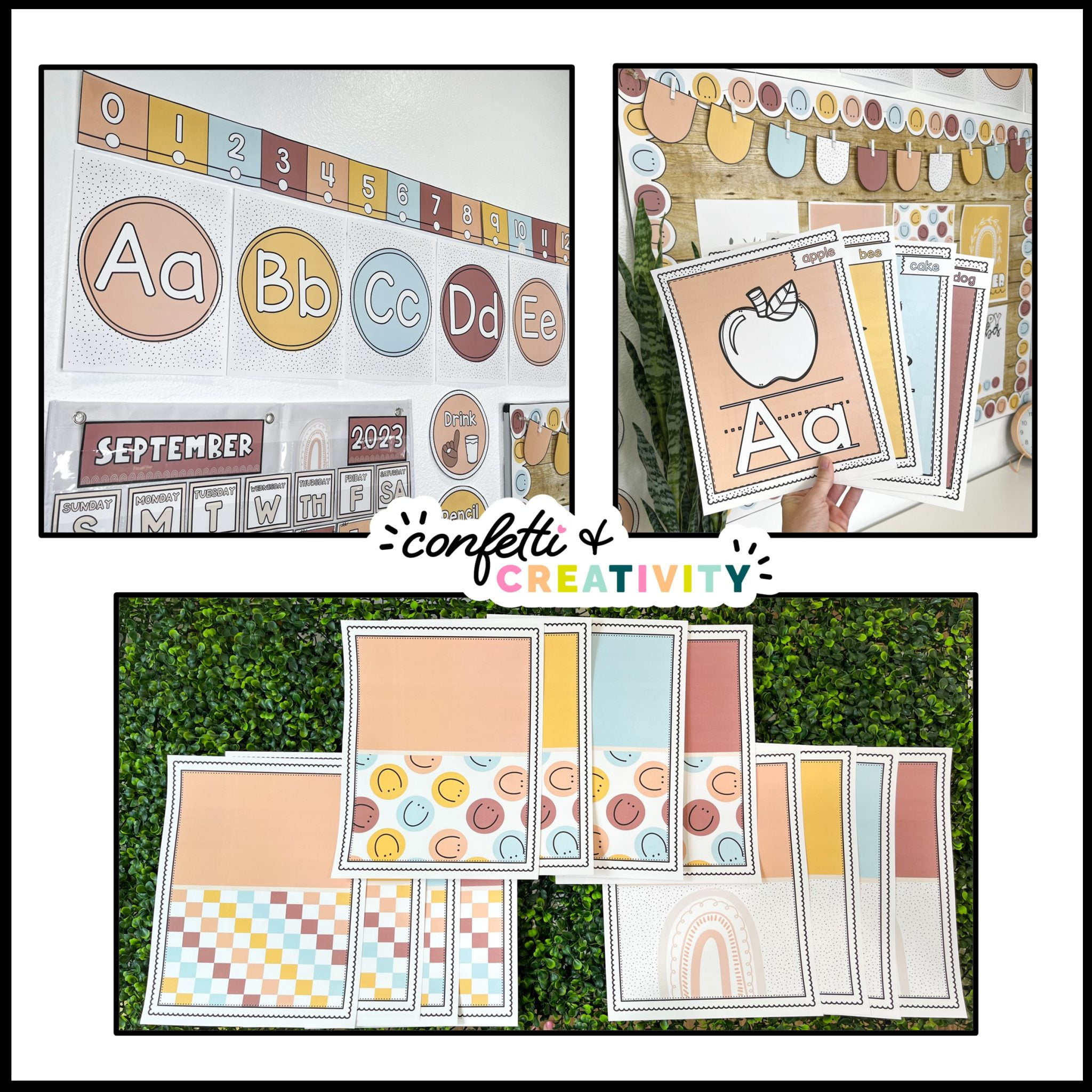 Modern Neutral Classroom Decor Bundle | Confetti & Creativity