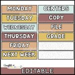 Modern Neutral 10 Drawer Rolling Cart Labels | Confetti & Creativity