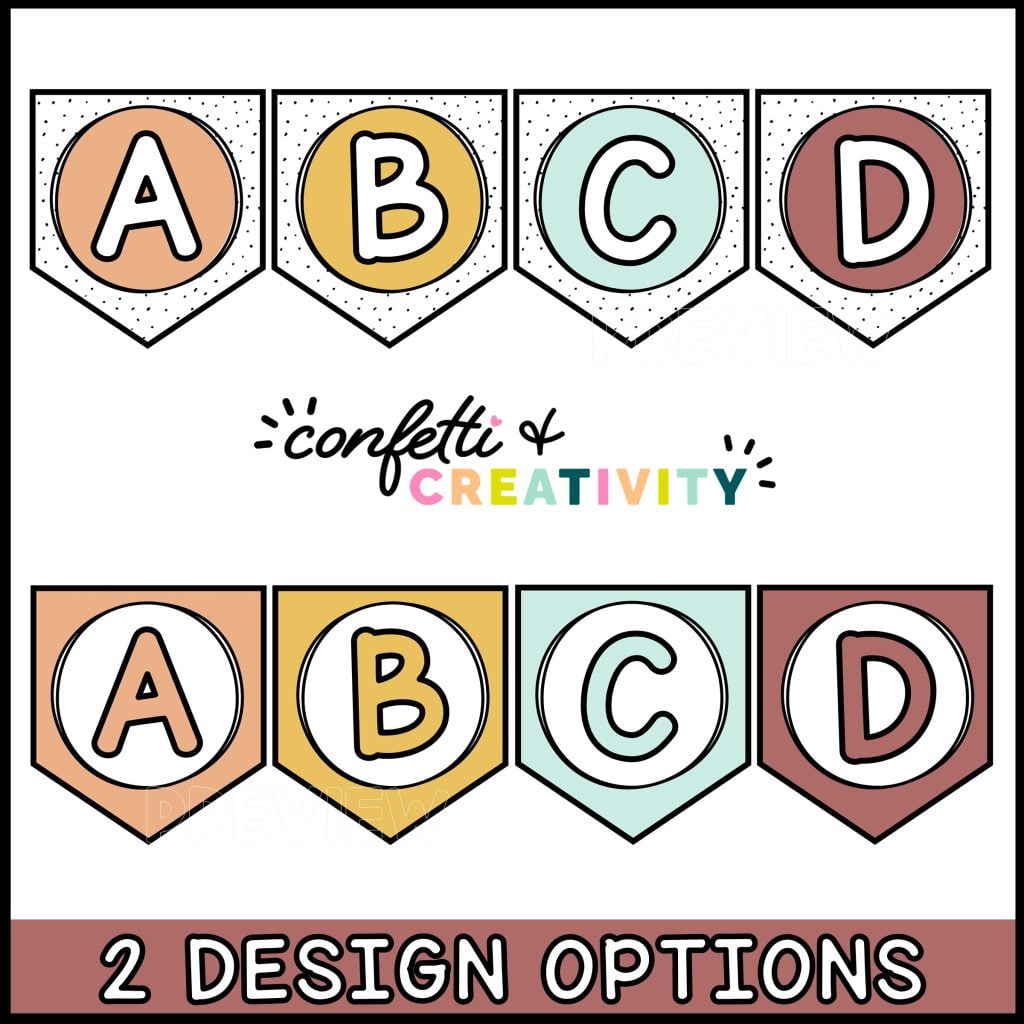 Modern Neutral Alphabet Banner | Confetti & Creativity