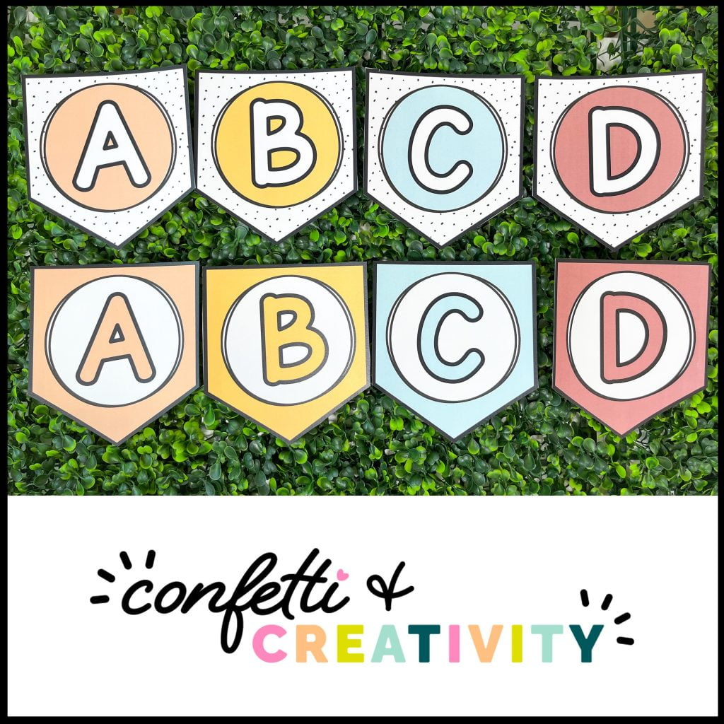 Modern Neutral Alphabet Banner | Confetti & Creativity