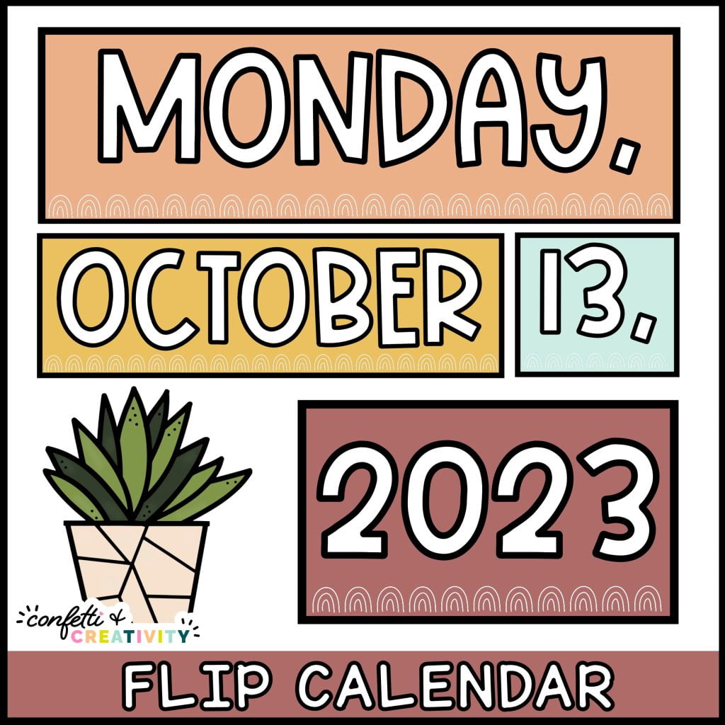 Modern Neutral Classroom Calendar | Confetti & Creativity