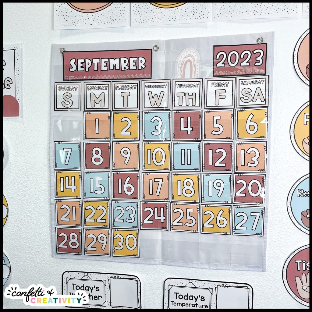 Modern Neutral Classroom Calendar | Confetti & Creativity