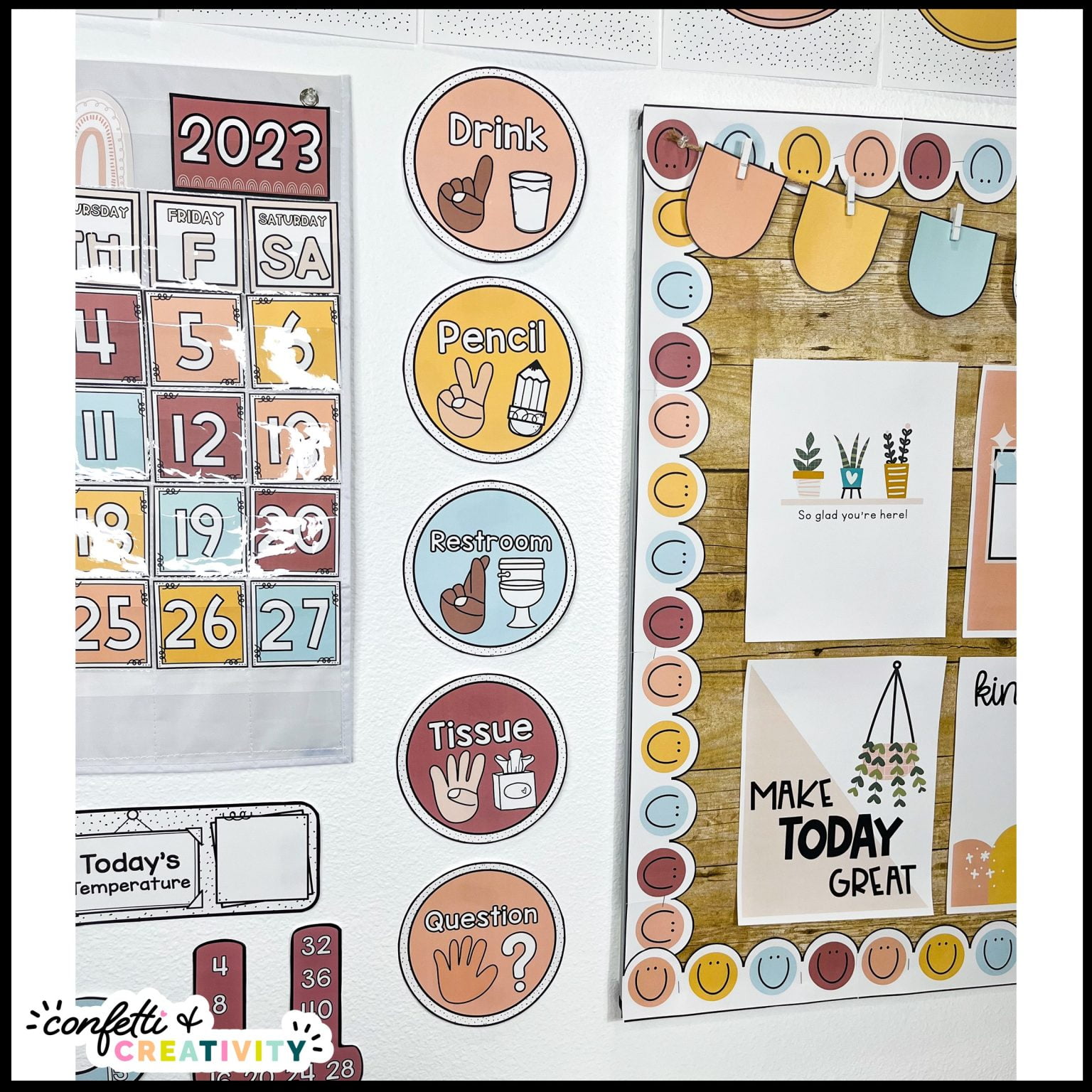 Modern Neutral Classroom Hand Signals | Confetti & Creativity
