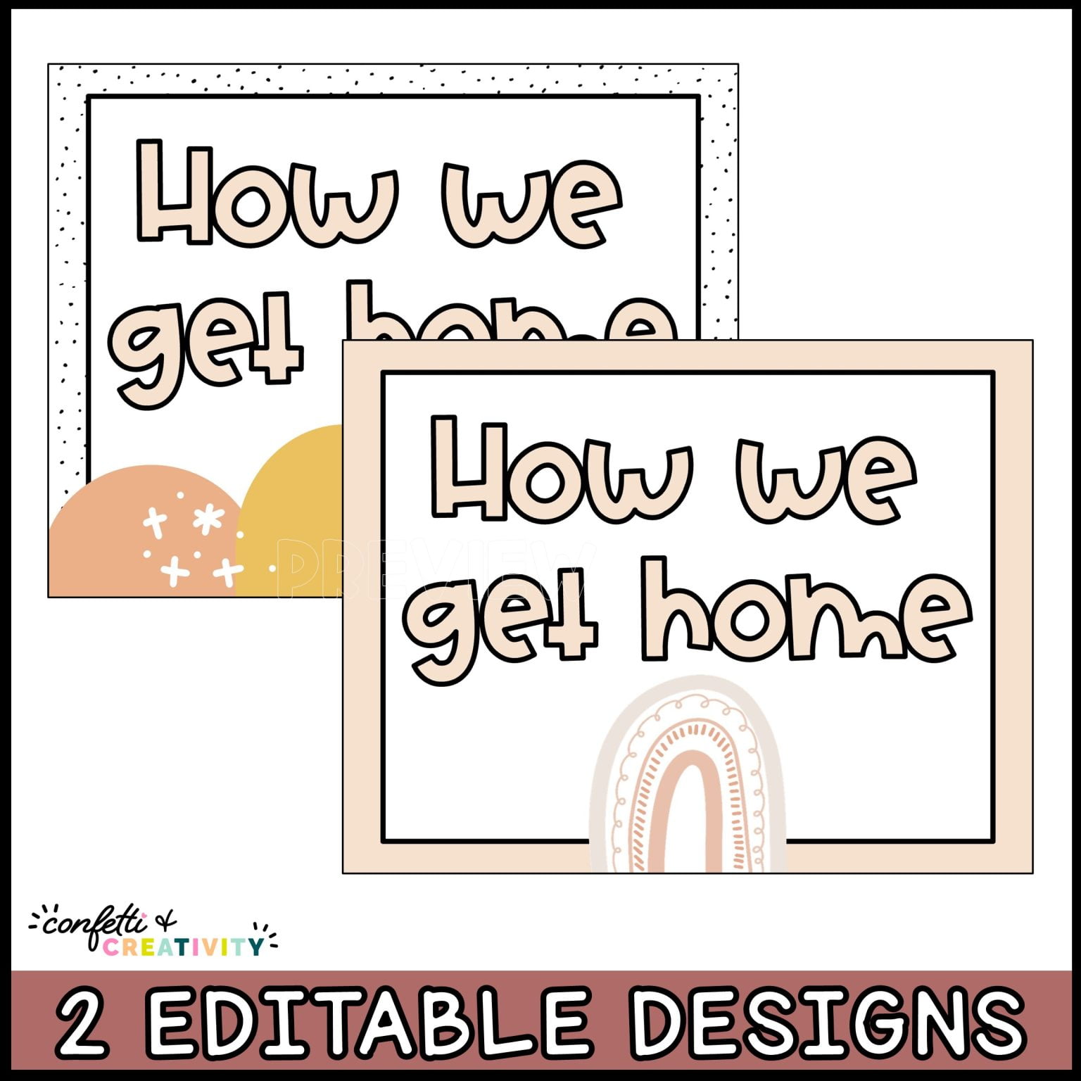 Modern Neutral How We Get Home Signs | Confetti & Creativity