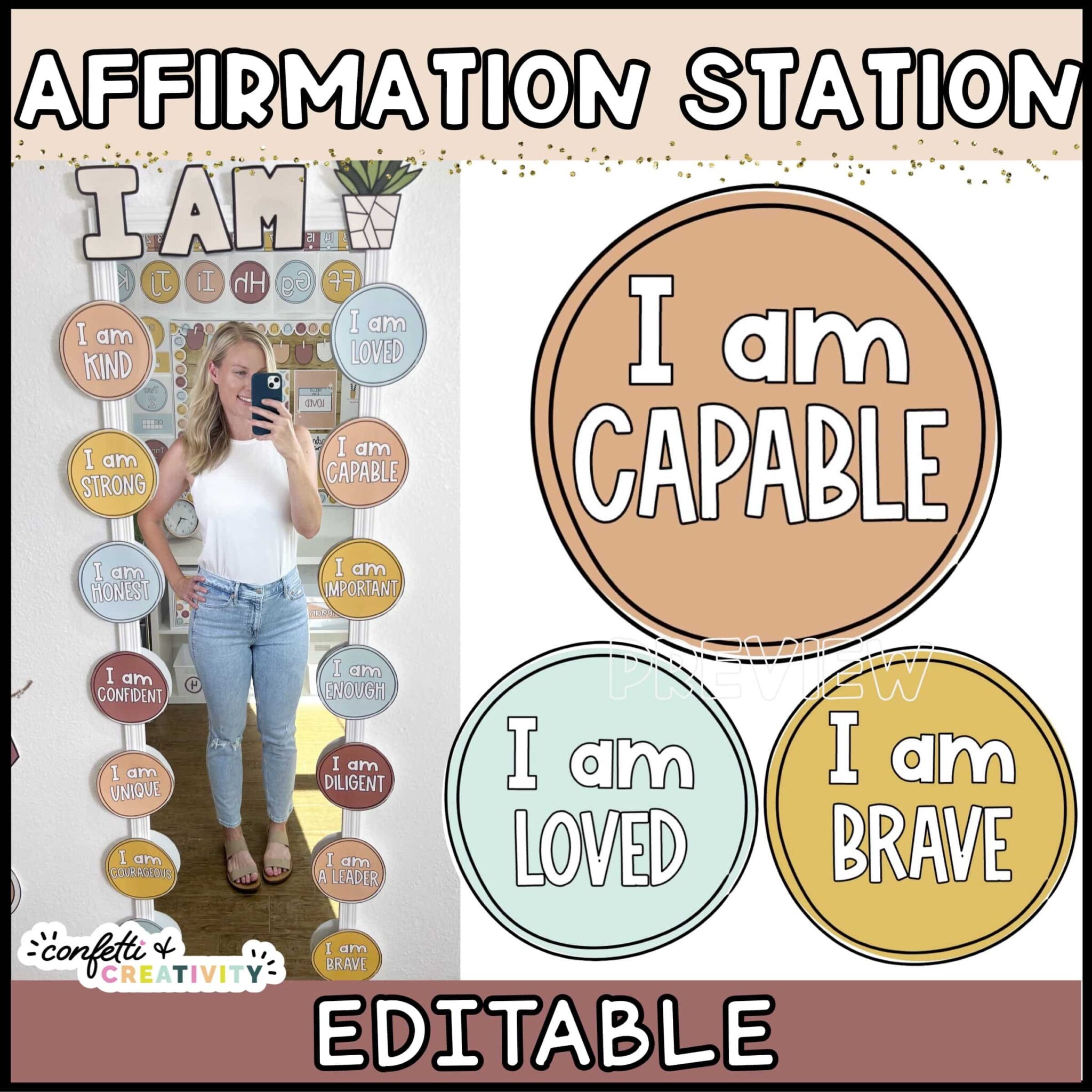 Modern Neutral Affirmation Station | Confetti & Creativity