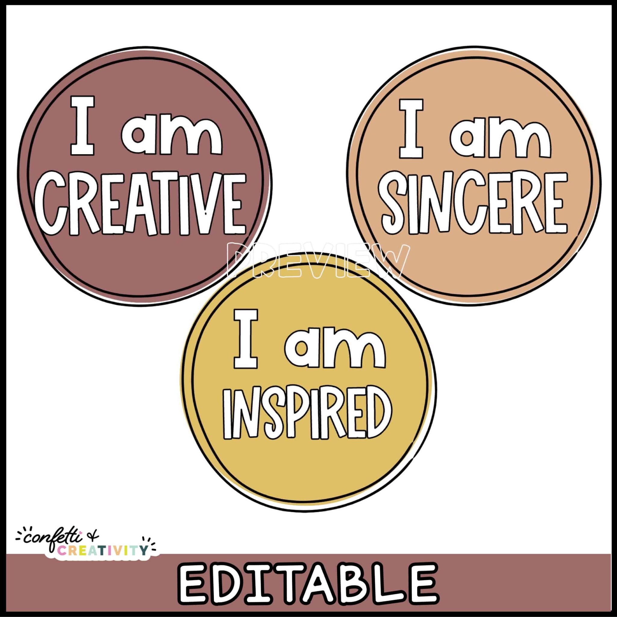 Modern Neutral Affirmation Station | Confetti & Creativity