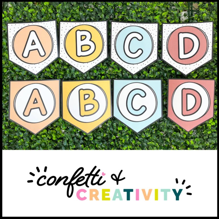 Modern Neutral Alphabet Banner | Confetti & Creativity