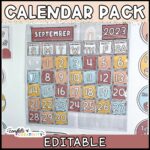 Modern Neutral Classroom Calendar | Confetti & Creativity
