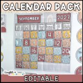 Modern Neutral Classroom Calendar | Confetti & Creativity