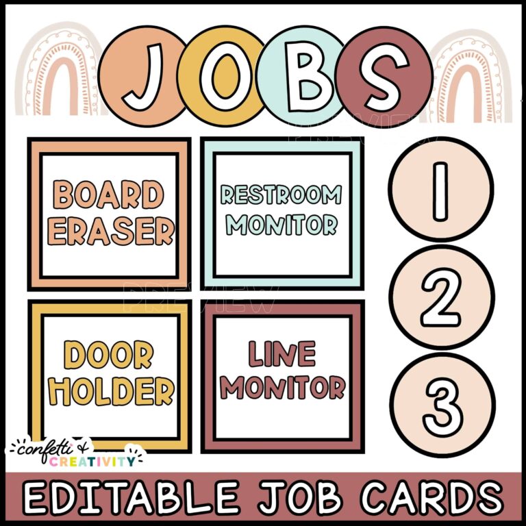 Modern Neutral Classroom Jobs | Confetti & Creativity