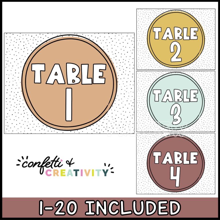 Modern Neutral Table and Group Numbers | Confetti & Creativity