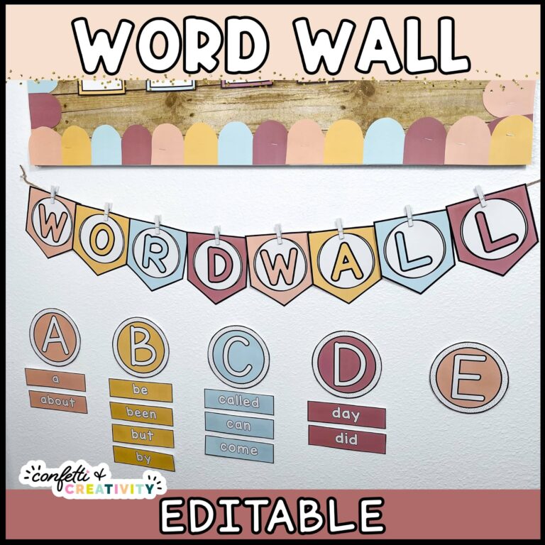 Modern Neutral Word Wall | Confetti & Creativity