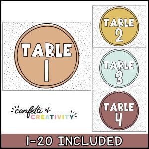 Modern Neutral Table and Group Numbers | Confetti & Creativity
