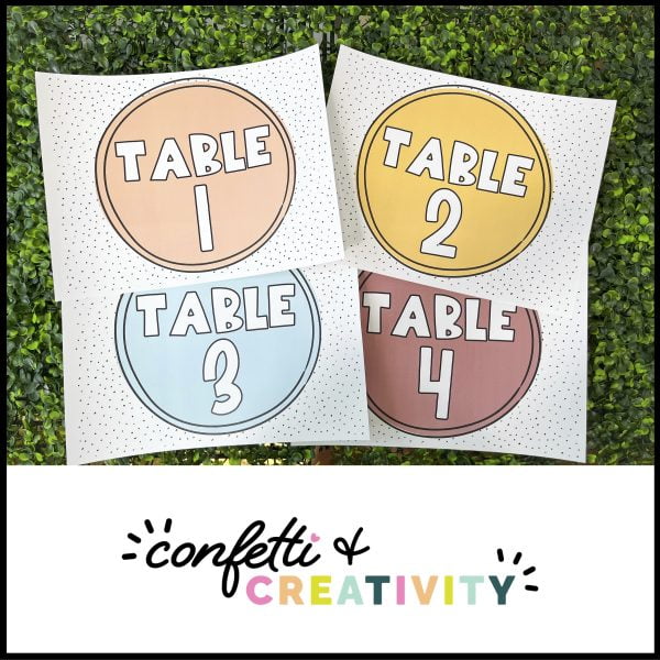 Modern Neutral Table and Group Numbers | Confetti & Creativity