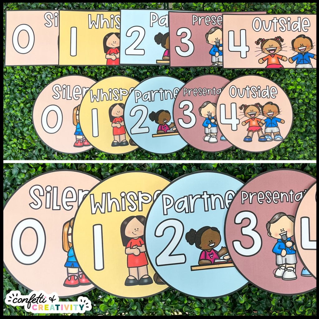 Modern Neutral Voice Level Cards | Confetti & Creativity