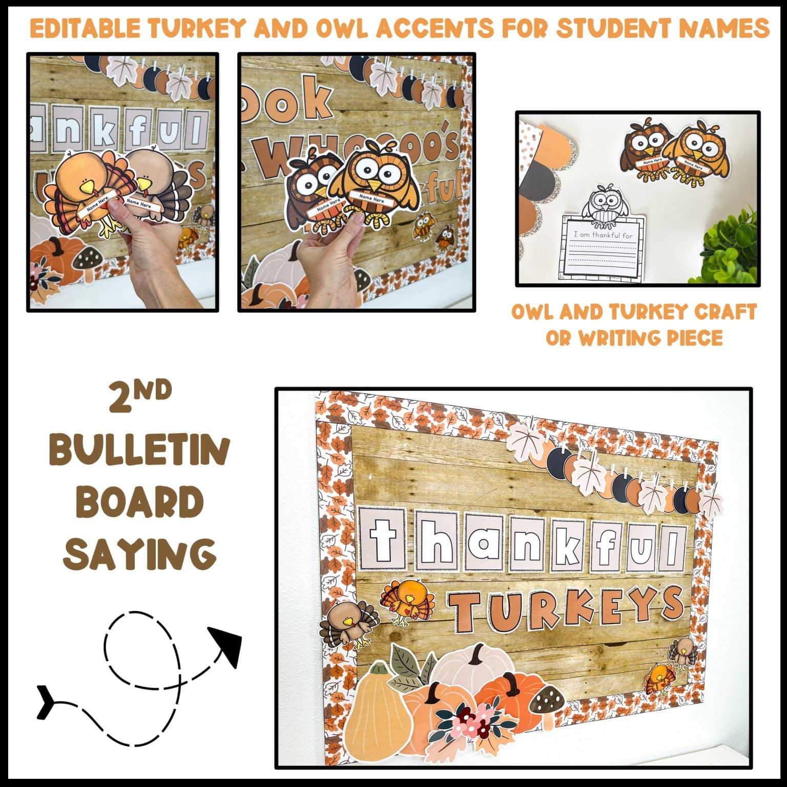 Thanksgiving Bulletin Board - "Look Whooo's Thankful" | Confetti ...