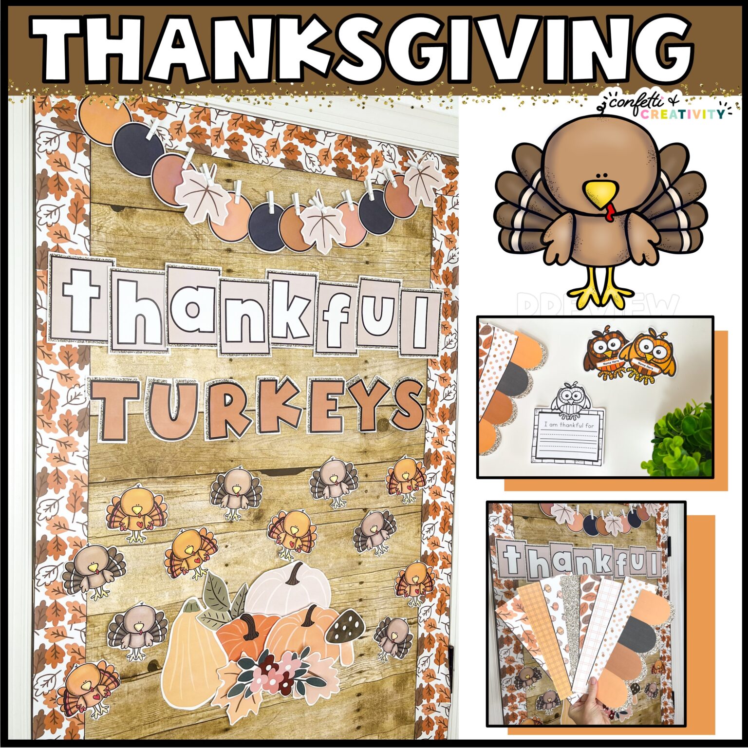 Thanksgiving Classroom Door Decor | Confetti & Creativity