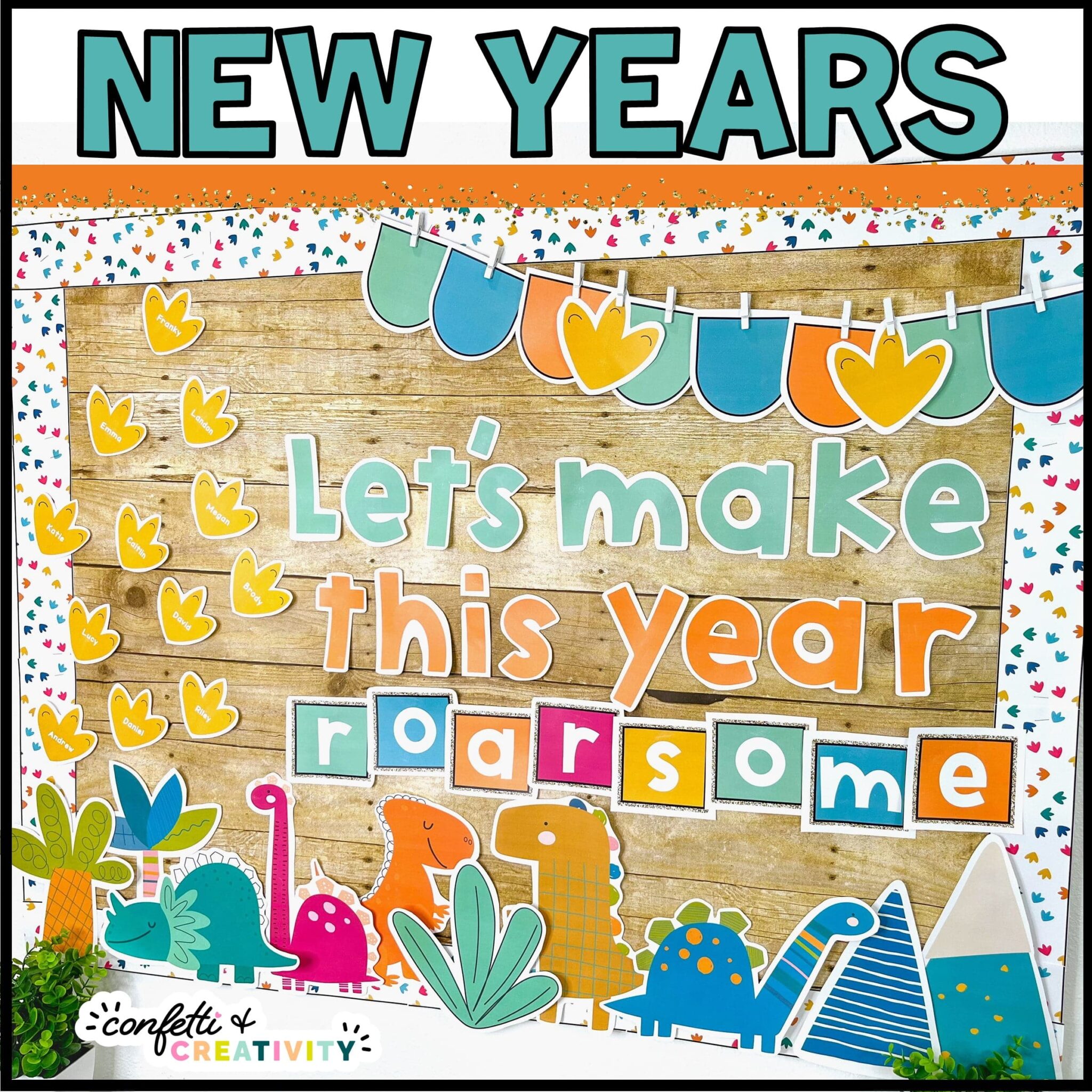 New Years Bulletin Board | Confetti & Creativity
