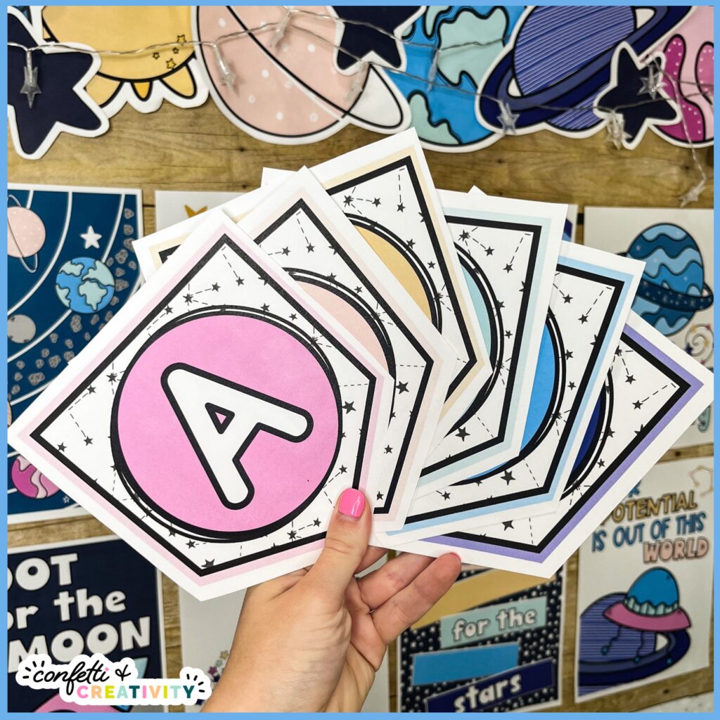 Space Alphabet Banner | Confetti & Creativity