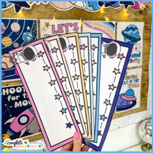 Space Desk Name Tags | Confetti & Creativity