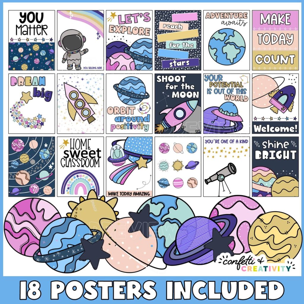 Space Quote Posters | Confetti & Creativity