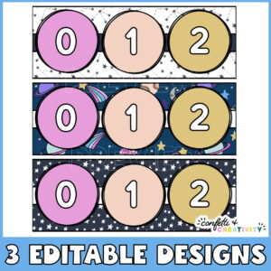 Space Number Line | Negative Number Line | Confetti & Creativity