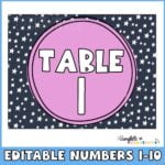 Space Table and Group Numbers | Confetti & Creativity