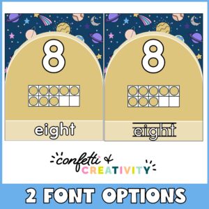 Space Ten Frame Numbers | Confetti & Creativity