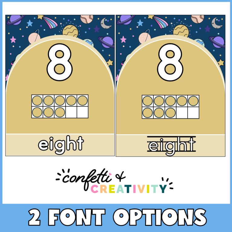 Space Ten Frame Numbers | Confetti & Creativity