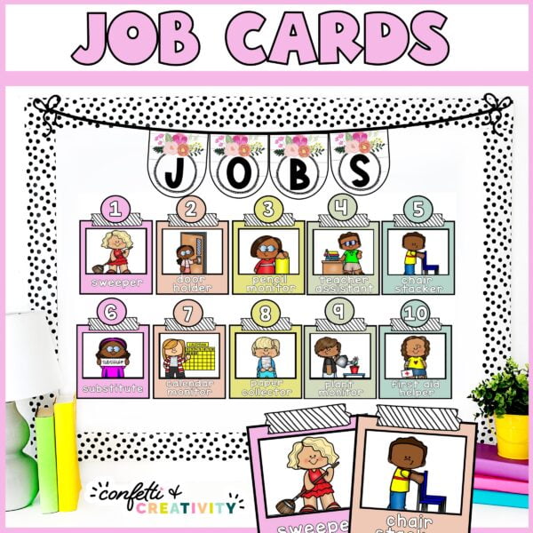 Farmhouse Floral Primary Job Cards | Confetti & Creativity