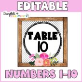 Farmhouse Floral Table Numbers 1-10 | Confetti & Creativity