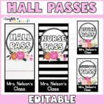 Farmhouse Floral Hall Passes | Confetti & Creativity
