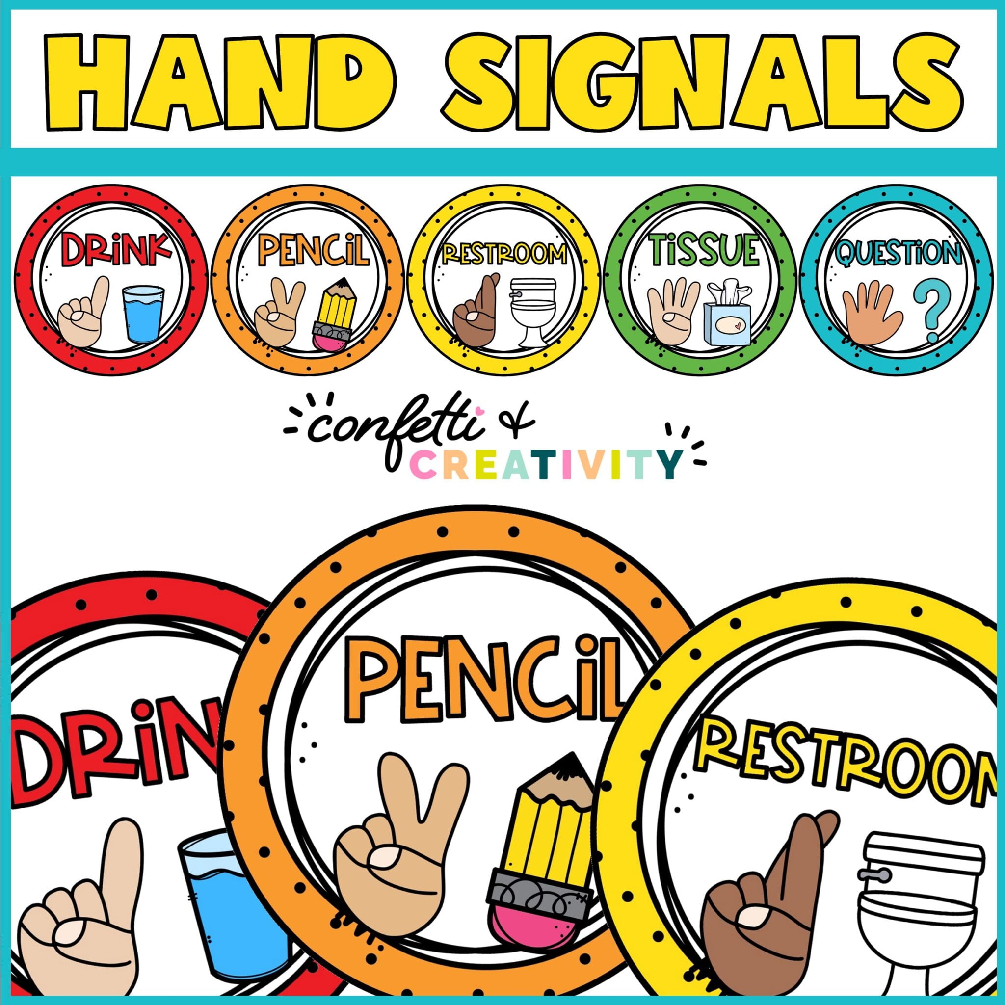 Bright Vintage Hand Signals | Confetti & Creativity