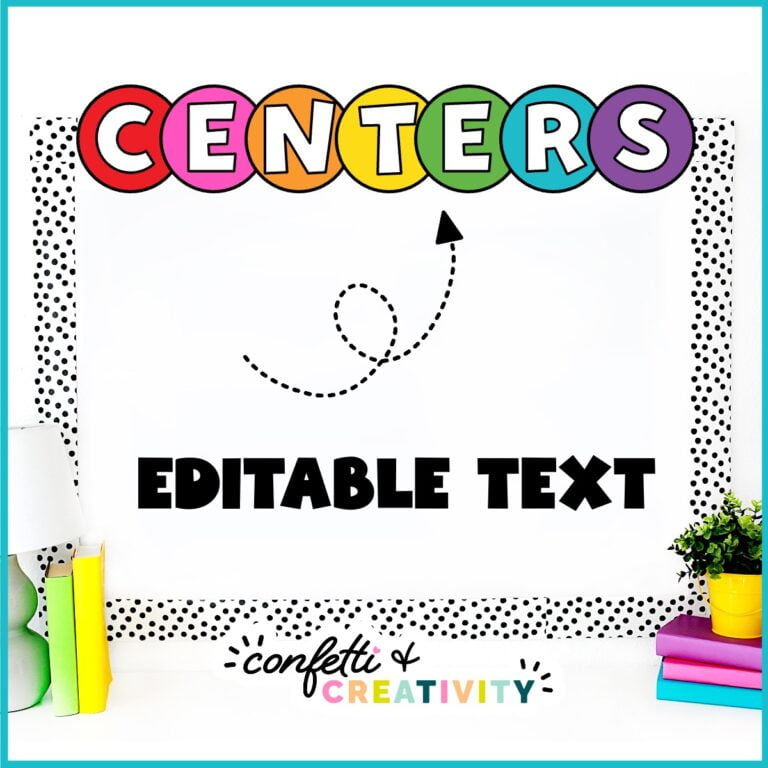 Bright Vintage Bulletin Board Letters | Editable Headers | Confetti ...