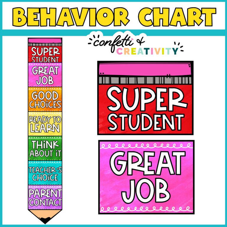 Watercolor Behavior Chart | Confetti & Creativity