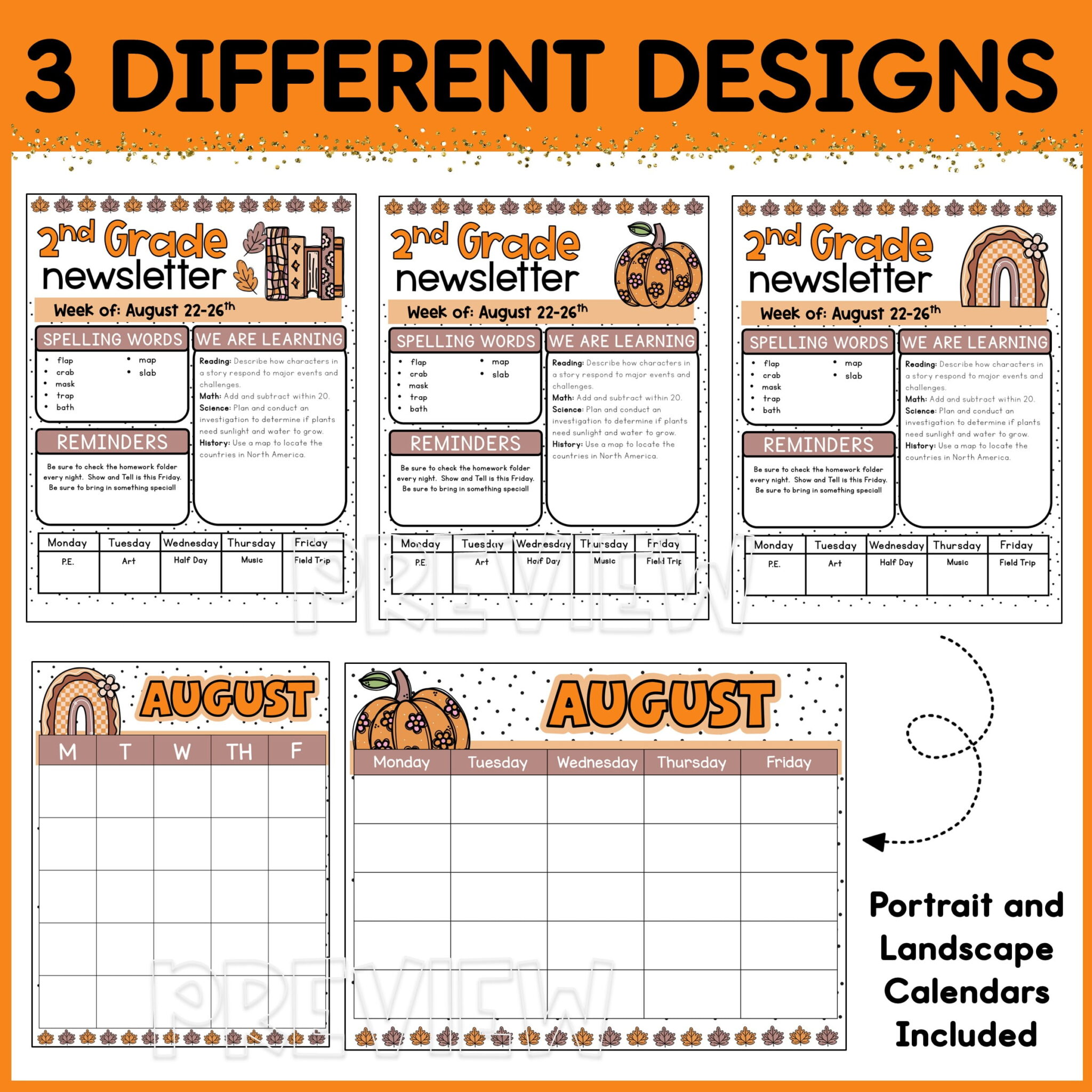 Best Fall Newsletter Templates and Calendar | Confetti & Creativity