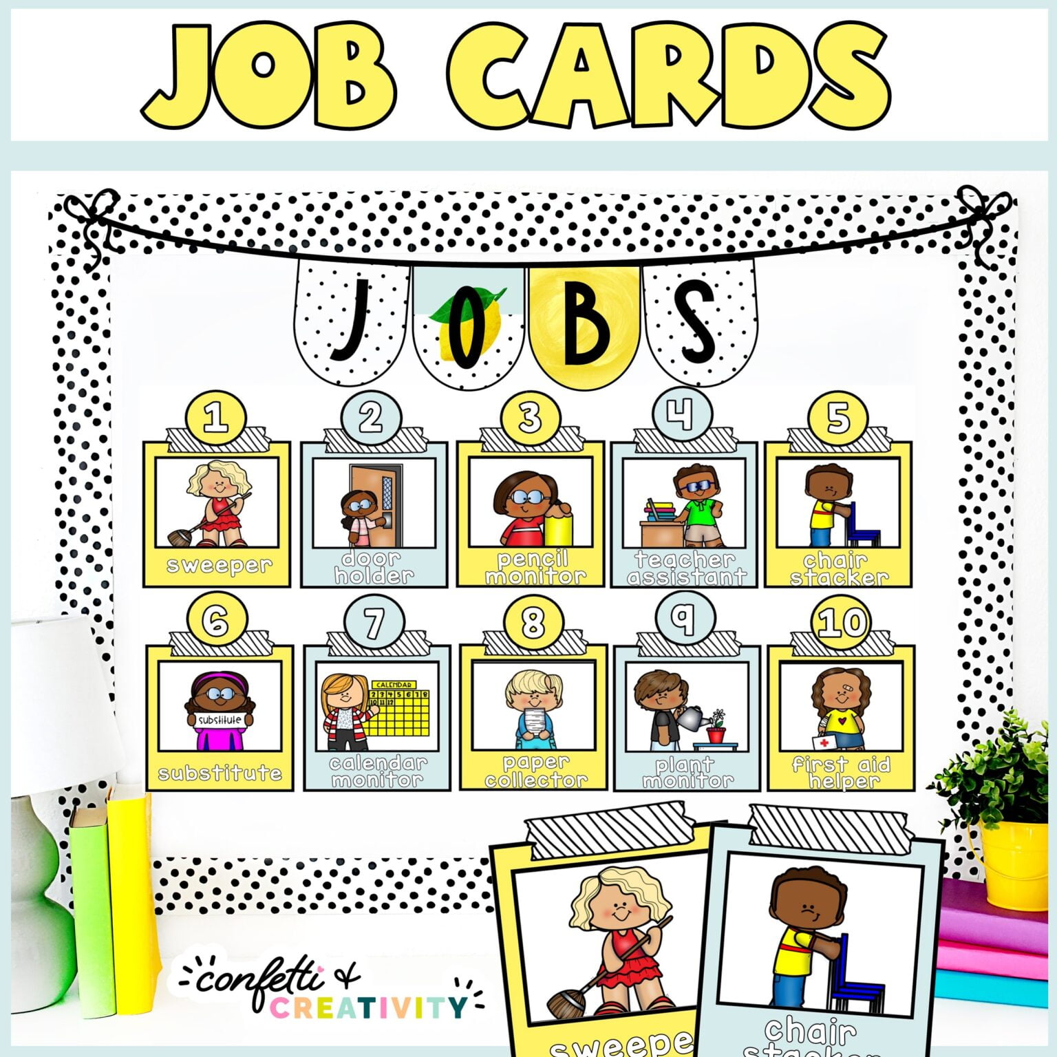 Lemon Primary Job Cards | Confetti & Creativity