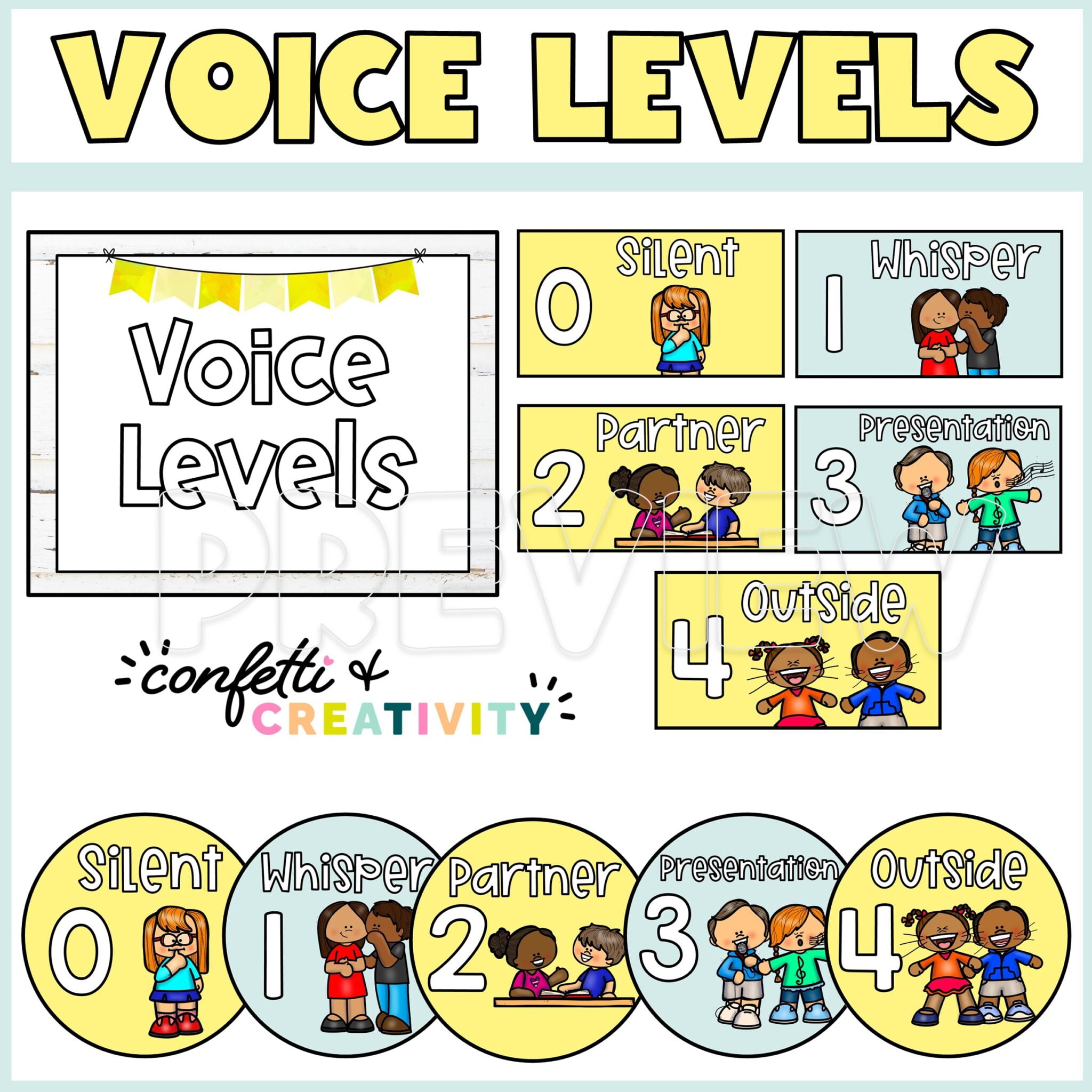 Lemon Voice Level Posters | Confetti & Creativity