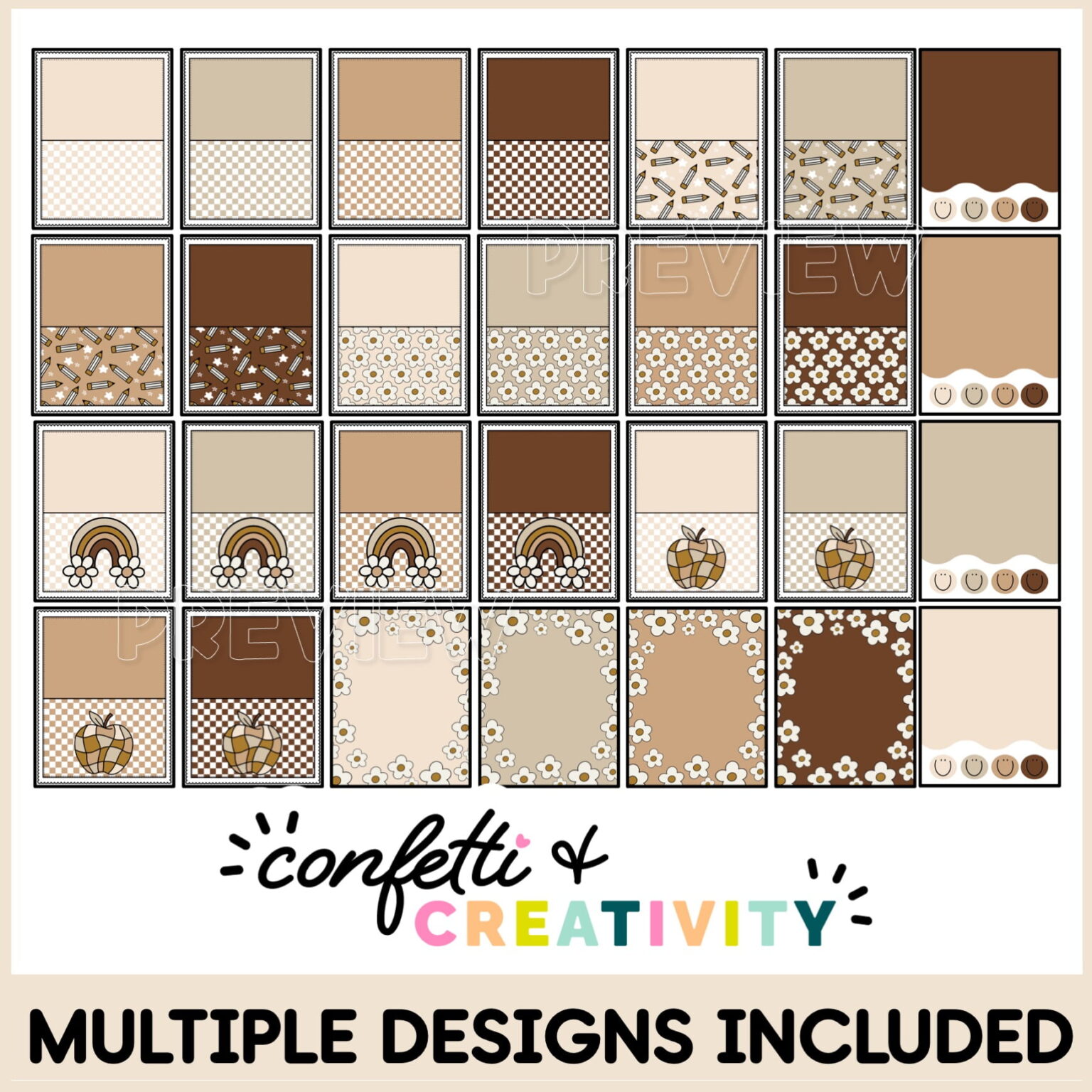 Neutral Binder Covers and Spines | Confetti & Creativity