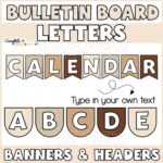 Neutral Bulletin Board Letters | Editable Headers | Confetti & Creativity