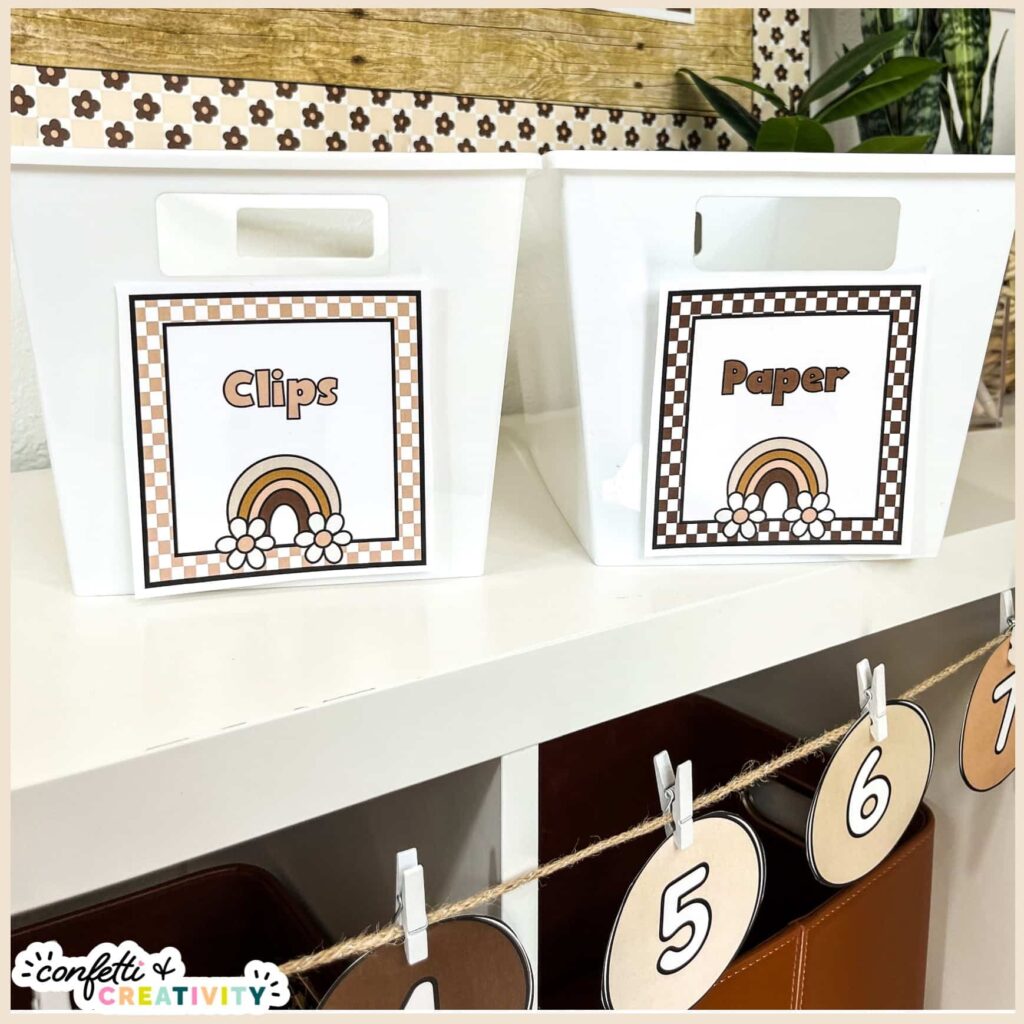 Neutral Classroom Editable Labels | Confetti & Creativity